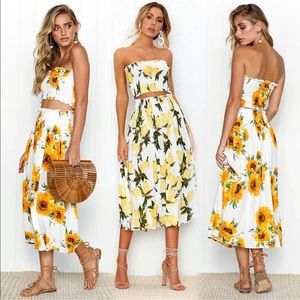 Skirts | Two Piece Sunflower Dress | Poshmark